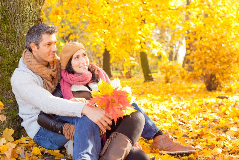 Autumn fall couple stock image. Image of cold, forest - 16480115