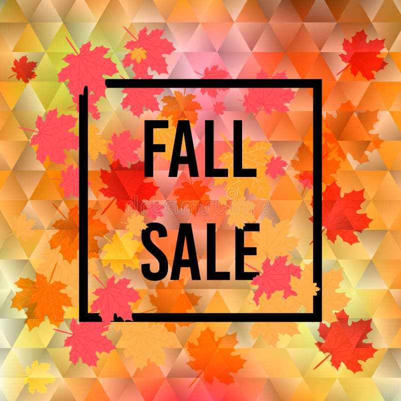 Autumn Fall Sale Poster with Maple Leaves Stock Vector - Illustration ...