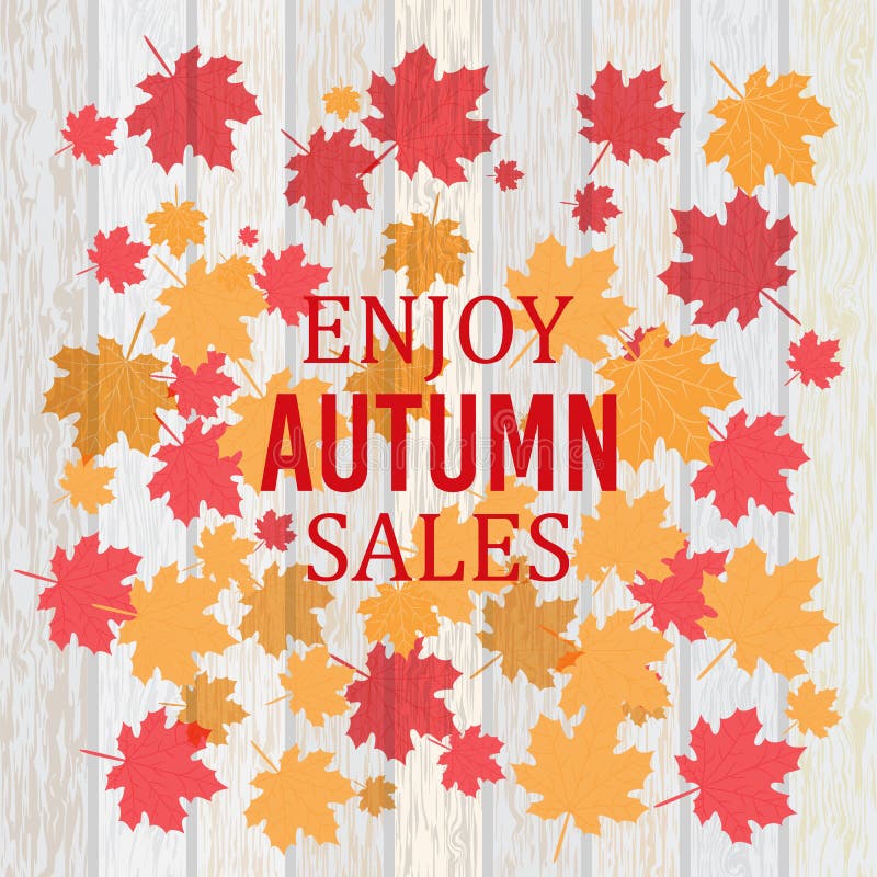 Autumn Fall Sale Poster with Maple Leaves Stock Vector - Illustration ...