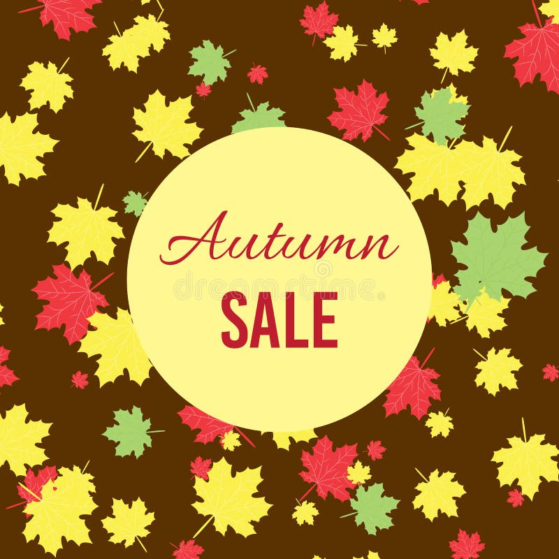 Autumn Fall Sale Poster with Maple Leaves Stock Vector - Illustration ...