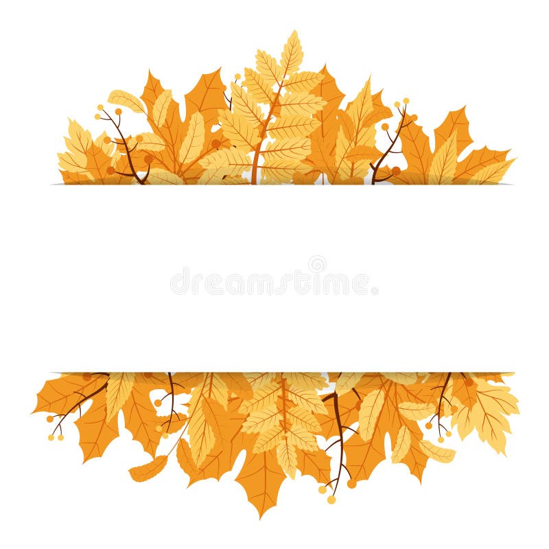 Autumn Fall Season Leaf Greeting Invitation Card Frame Background ...