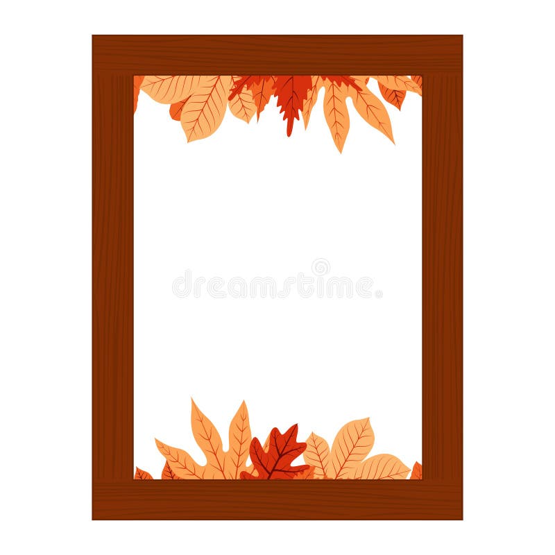 Autumn Fall Season Leaf Greeting Invitation Rectangle Wooden Frame ...