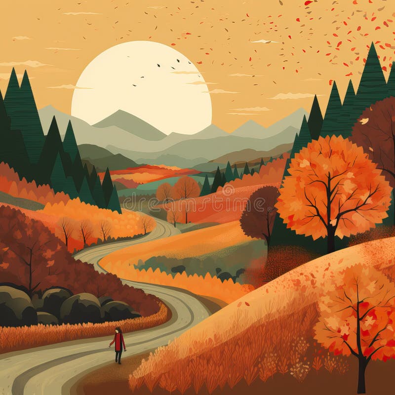 Autumn Fall Tree Forest High Quality Ai Generated Image Stock ...