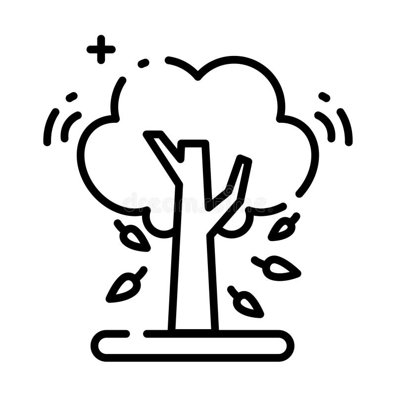 Autumn Fall Tree Line Icon Illustration Vector Graphic. Stock ...