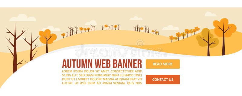 Autumn or Fall Web Banner Design Stock Vector - Illustration of ...