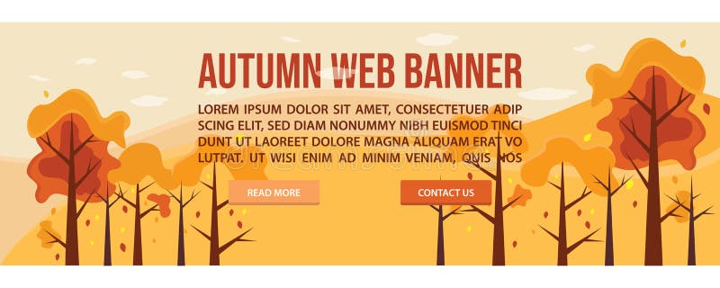 Autumn or Fall Web Banner Design Stock Vector - Illustration of landing ...