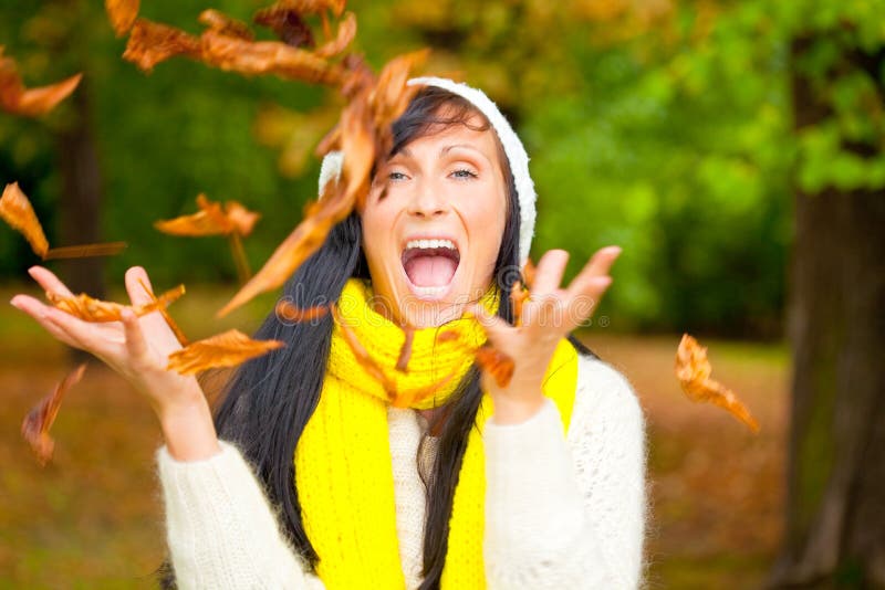 Autumn fall woman stock photo. Image of outside, female - 10818472