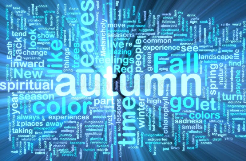 Autumn Fall Wordcloud Glowing Stock Illustration - Illustration of ...
