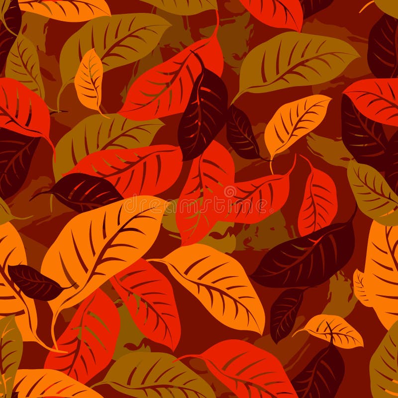 Autumn Fallen Leaves Seamless Pattern. Stock Vector - Illustration of ...