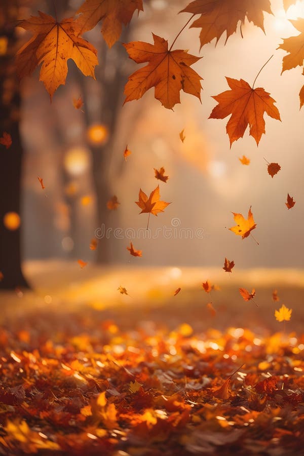 Autumn Falling Leaves Beautiful Nature Background Stock Illustration ...