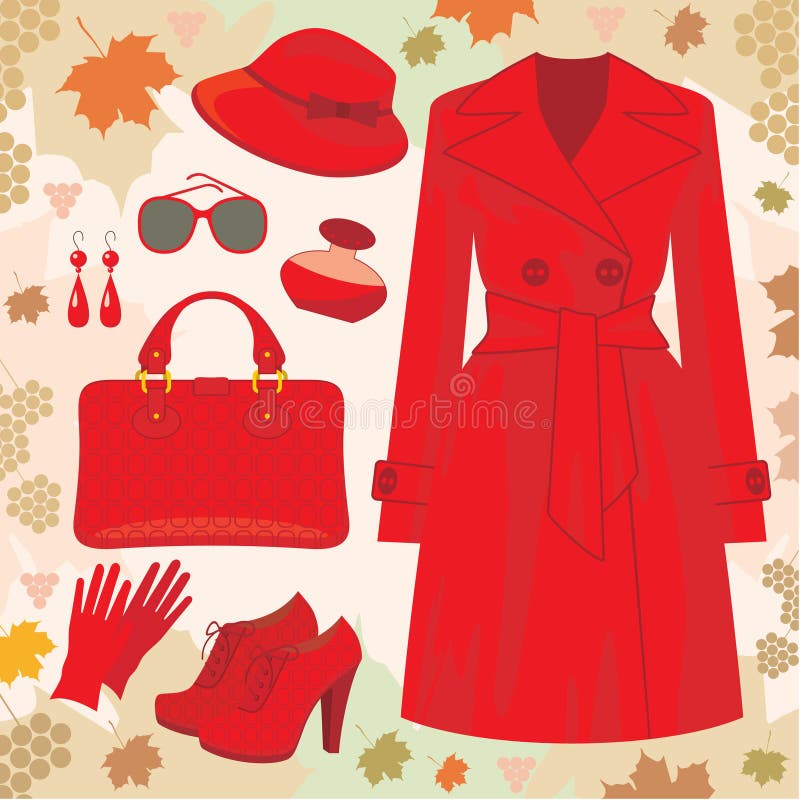 Autumn fashion set stock vector. Illustration of beautiful - 21539299