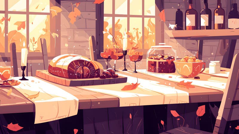 Autumn Feast Spread with Rich Colors and Textures Stock Image - Image ...