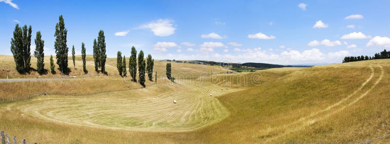 Autumn Field Panoramic Landscape Stock Photo - Image of autumn, blue ...