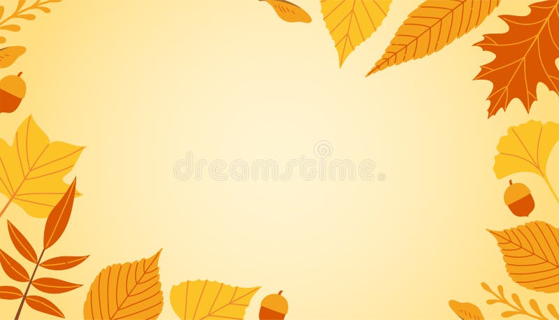 Autumn Flat Design Vector Background Fall Leaves Stock Vector ...