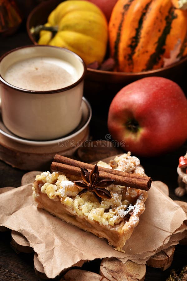 Autumn Flat Lay Composition with Three Pumpkins and Fallen Leaves ...