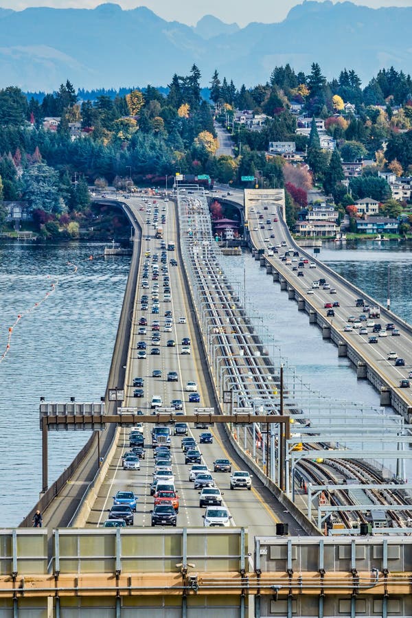 Autumn Floating Bridges 6 editorial stock photo. Image of outdoors ...