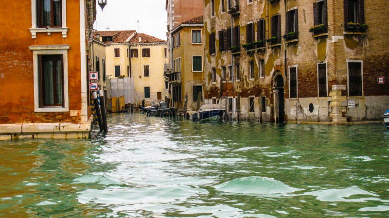 Autumn, Flooded Streets of Venice. Stock Image - Image of autumn, water ...