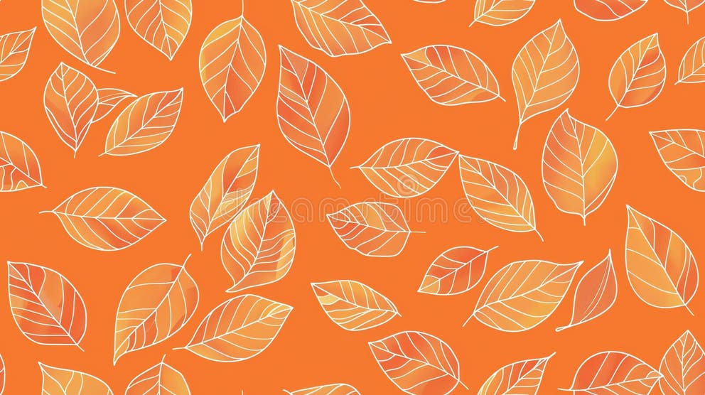 Autumn Floral Vector Seamless Pattern with Leaves for Wallpaper Design Stock Photo - Image of ...