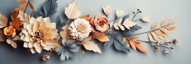 Autumn Flower Background with Muted Color Palette AI Generated Stock ...