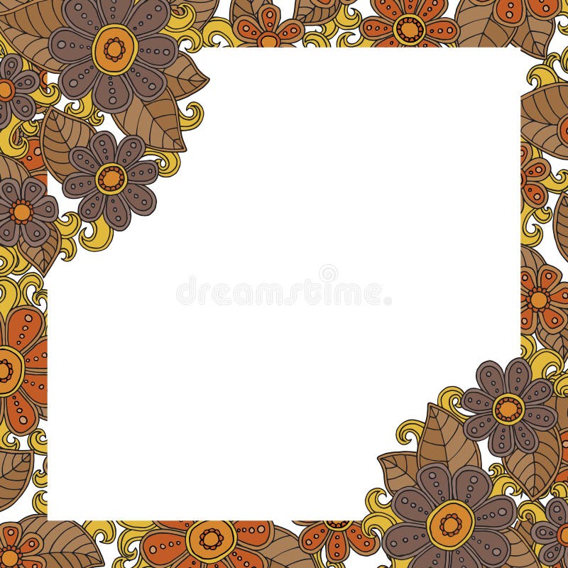 Autumn flower frame. stock vector. Illustration of flower - 154438262