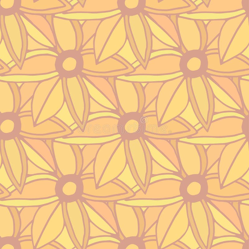 Autumn Flowers Seamless Pattern. Autumn Background. Orange Backdrop ...
