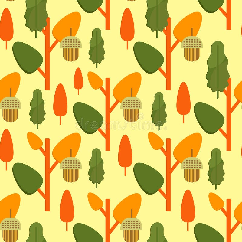 Autumn Foliage Concept Seamless Pattern Stock Vector - Illustration of ...