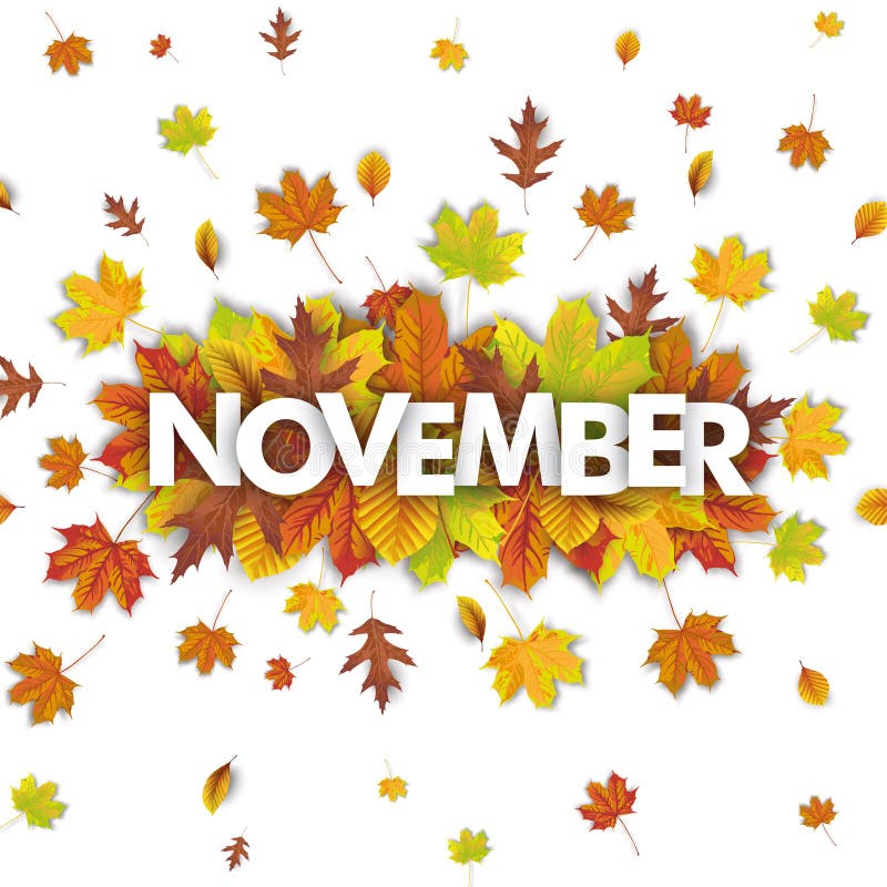 Autumn Foliage November Header Stock Vector - Illustration of maple ...