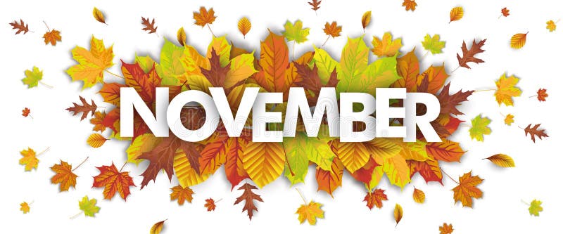 Autumn Foliage November Header Stock Vector - Illustration of maple ...