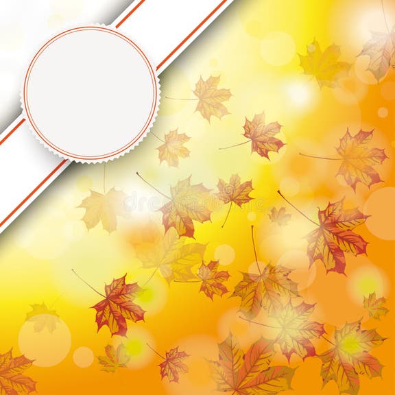 Autumn Foliage Fall Bevel Emblem Stock Vector - Illustration of banner ...