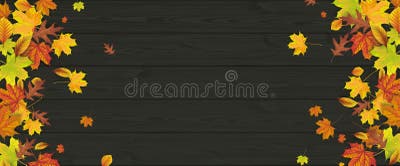 Autumn Foliage Fall Header Wood Stock Illustration - Illustration of ...