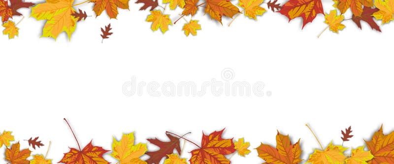 Autumn Foliage September Header White Background Stock Vector ...