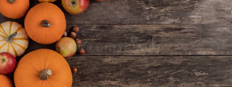 Autumn Food Background with Apples, Spices and Nuts. Stock Image ...
