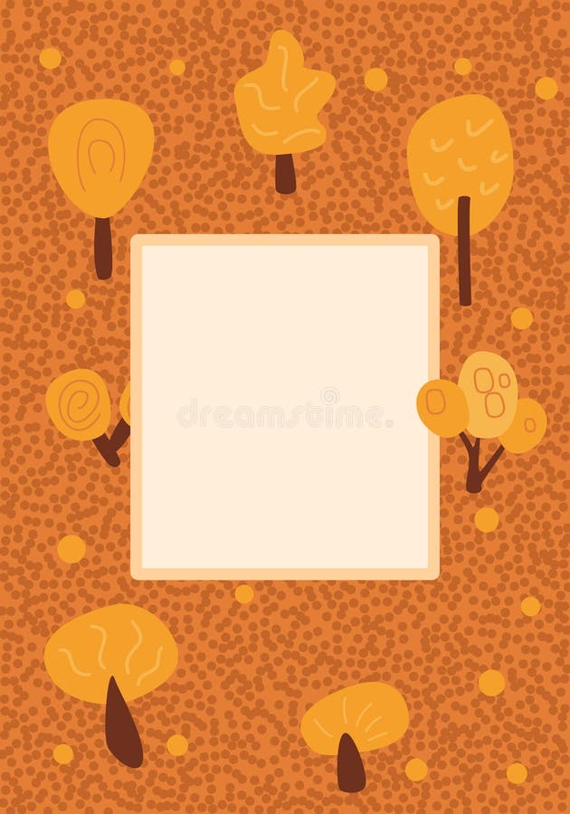 Autumn Forest Background with Frame for Text. Template for Banners of ...