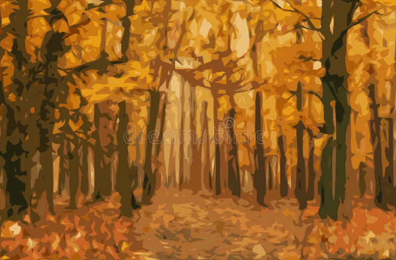 Autumn Forest Background. Vector Graphics Stock Vector - Illustration ...
