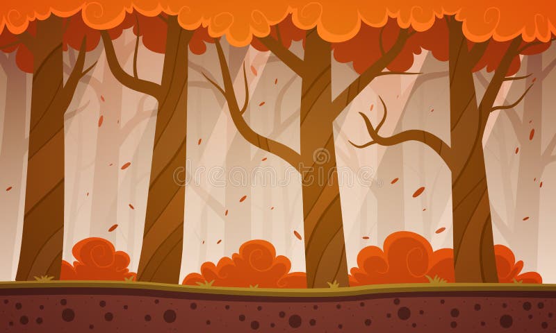Autumn Forest Cartoon Background Ilustração do Vetor - Ilustração de ...