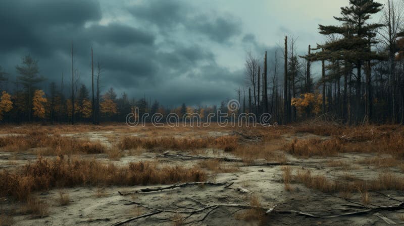 Autumn Forest in the Desert: Post-apocalyptic Dutch Landscape Stock ...
