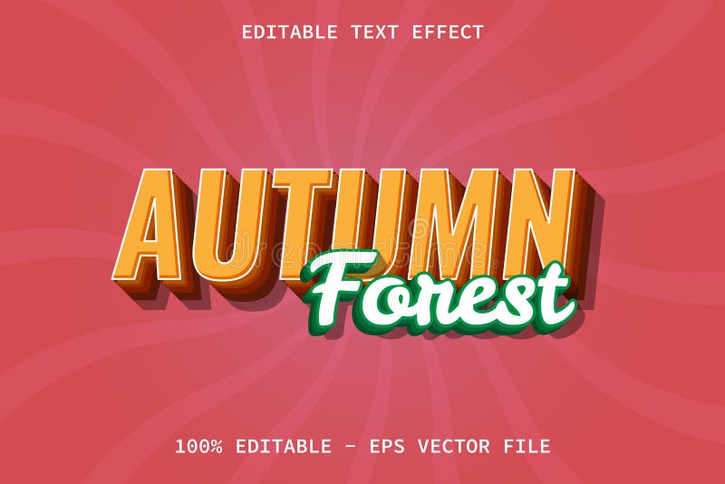Autumn Forest with Modern Style Editable Text Effect Stock Vector ...