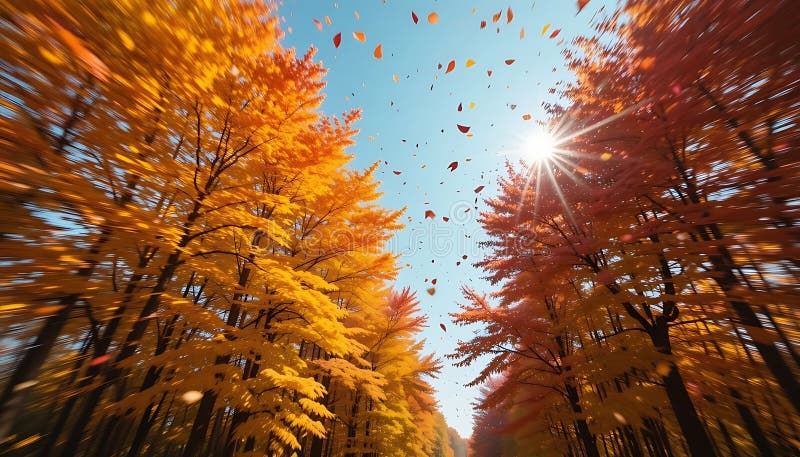 Autumn Forest Sunburst stock image. Image of detail - 372308621