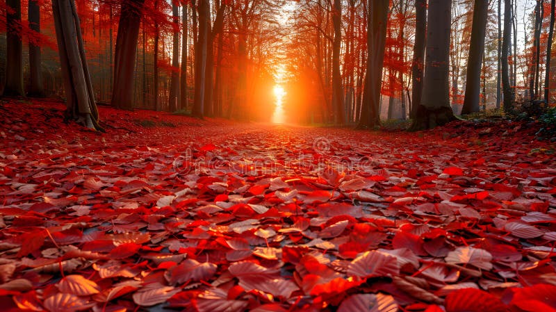 Autumn Forest. Sunny Forest Stock Photo - Image of vibrant, autumn ...