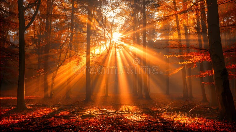 Autumn Forest. Sunny Forest Stock Image - Image of gold, park: 335149201