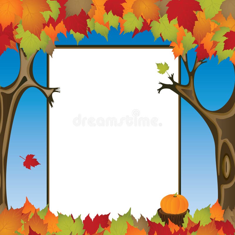 Autumn frame stock vector. Illustration of blue, brown - 16571755