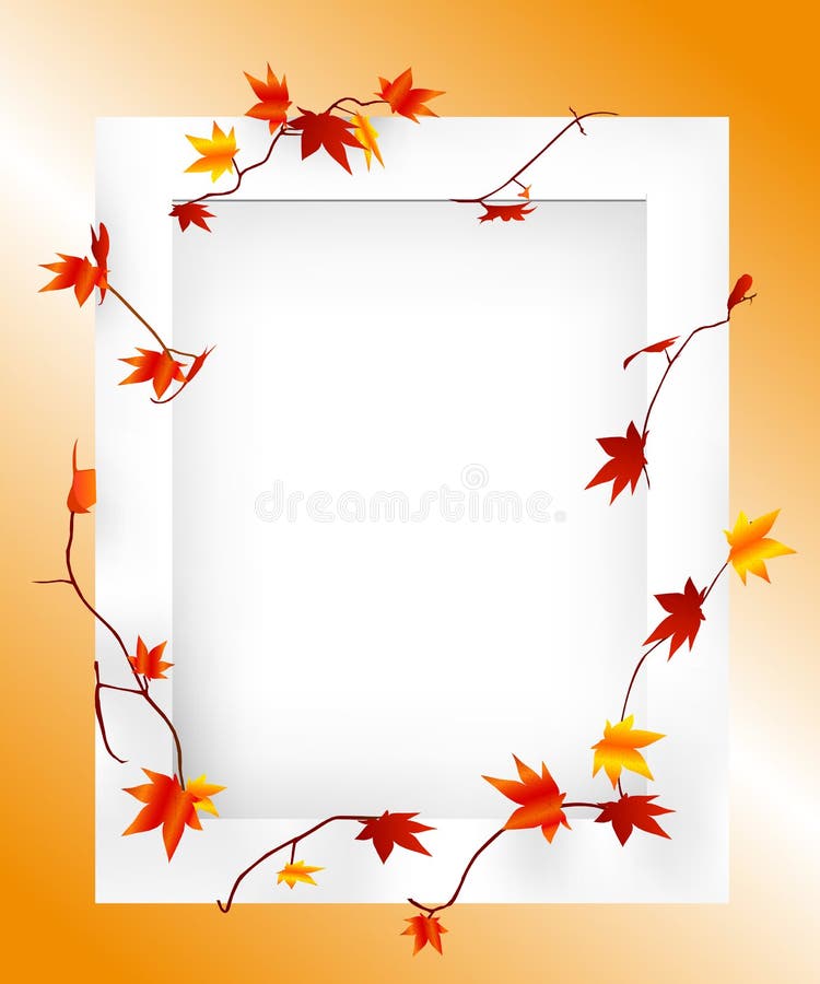 Autumn frame stock vector. Illustration of maple, plants - 22387280