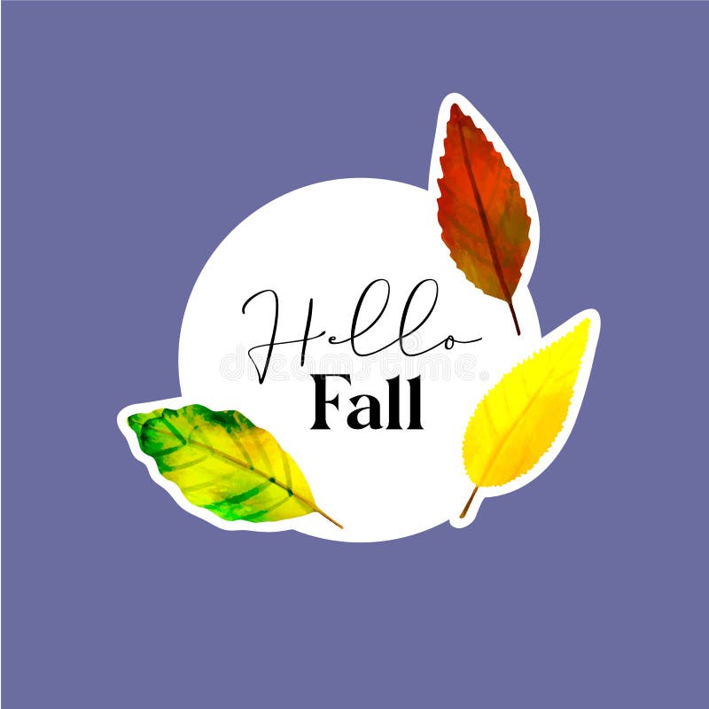 Autumn Frame Background Illustration with Leaves and Text Hello Fall ...