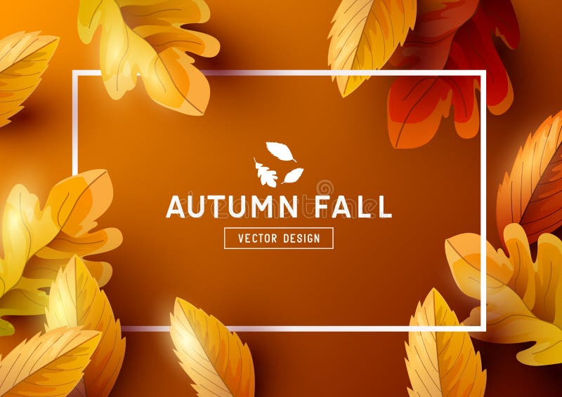 Autumn Frame Background Top View Stock Vector - Illustration of leaf ...