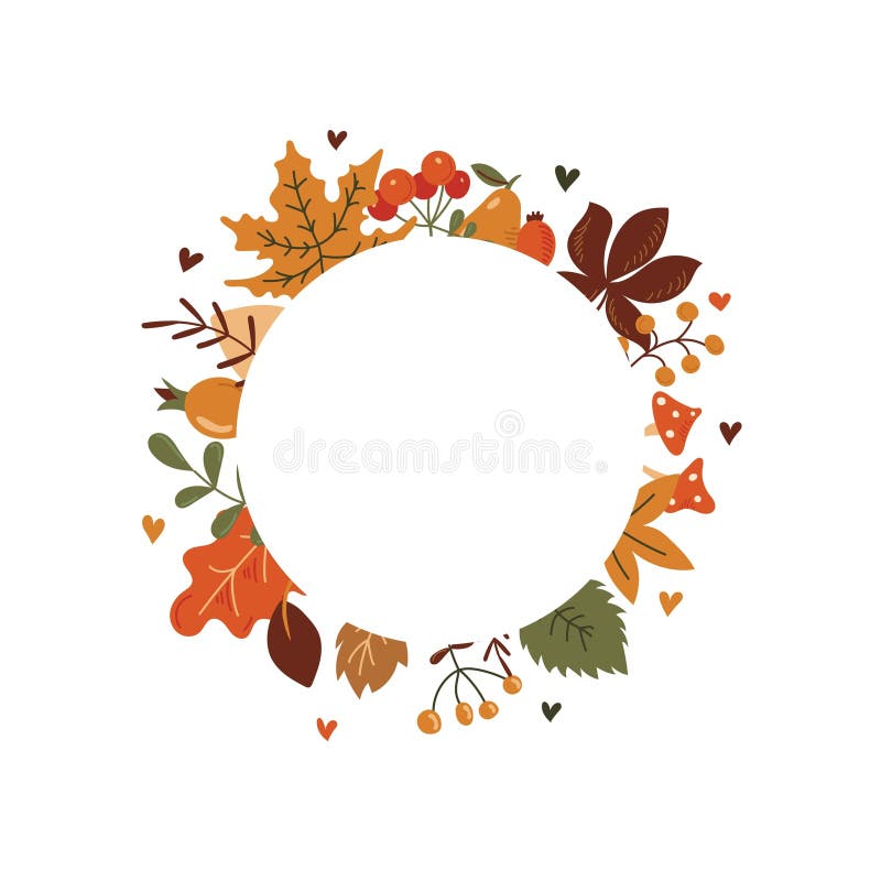 Autumn. Autumn Frame. Autumn Card. the Frame is Decorated with Bright ...