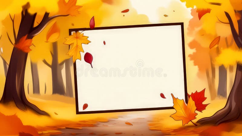 Autumn Frame with Colorful Fallen Leaves, on Translucent Background of ...