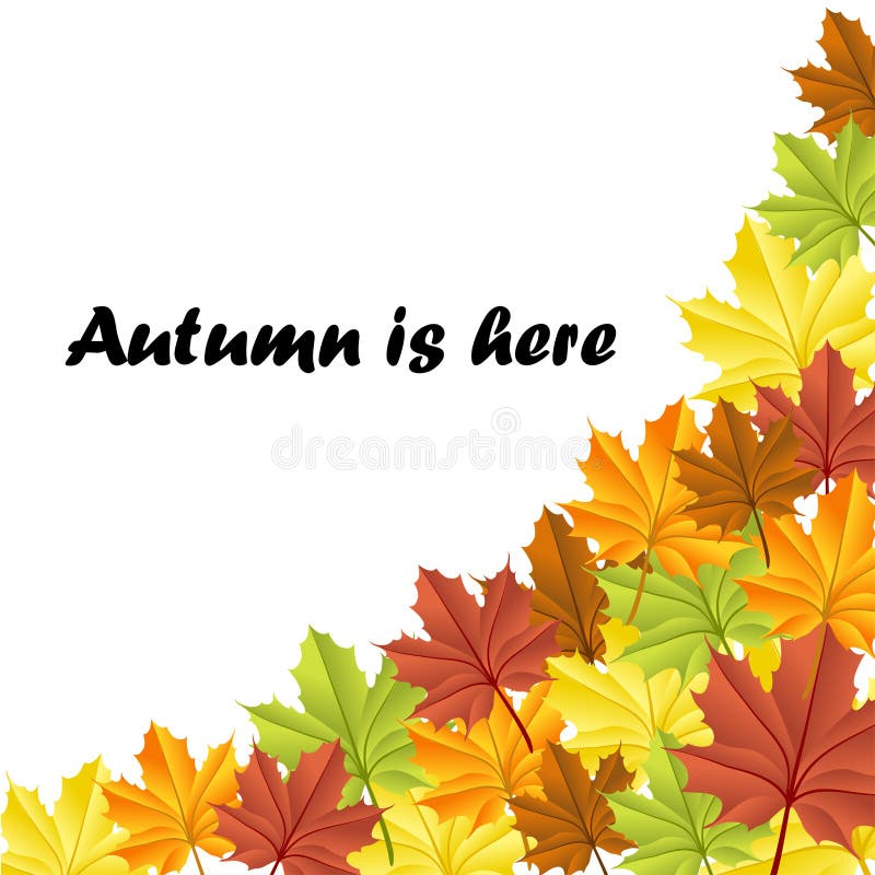 Hand Drawn Word Autumn in Watercolor Leaves Frame Stock Vector ...