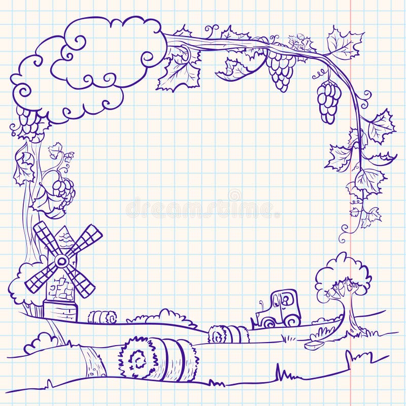 Autumn frame with farm stock vector. Illustration of farm - 15337814