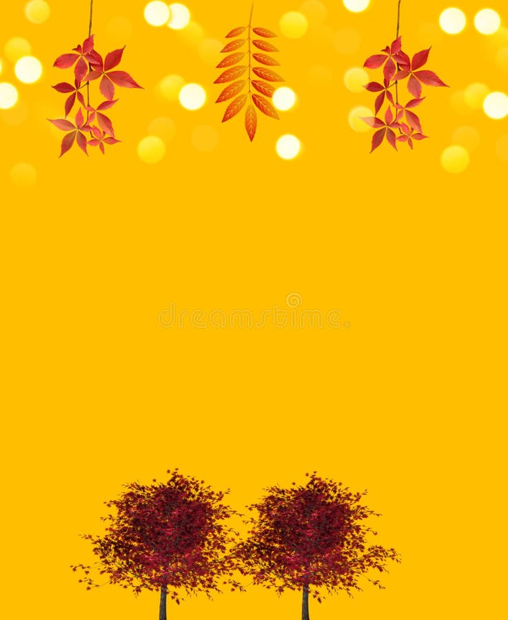 Autumn Frame with Leaves Isolated in Color Gradient Background Stock ...