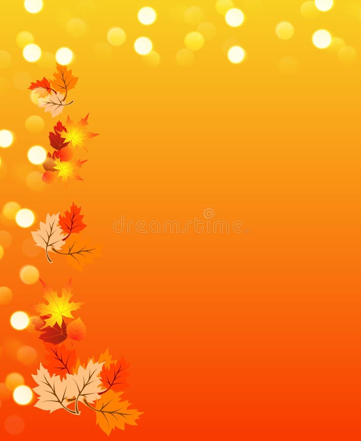 Autumn Frame with Leaves Isolated in Color Gradient Background Stock ...